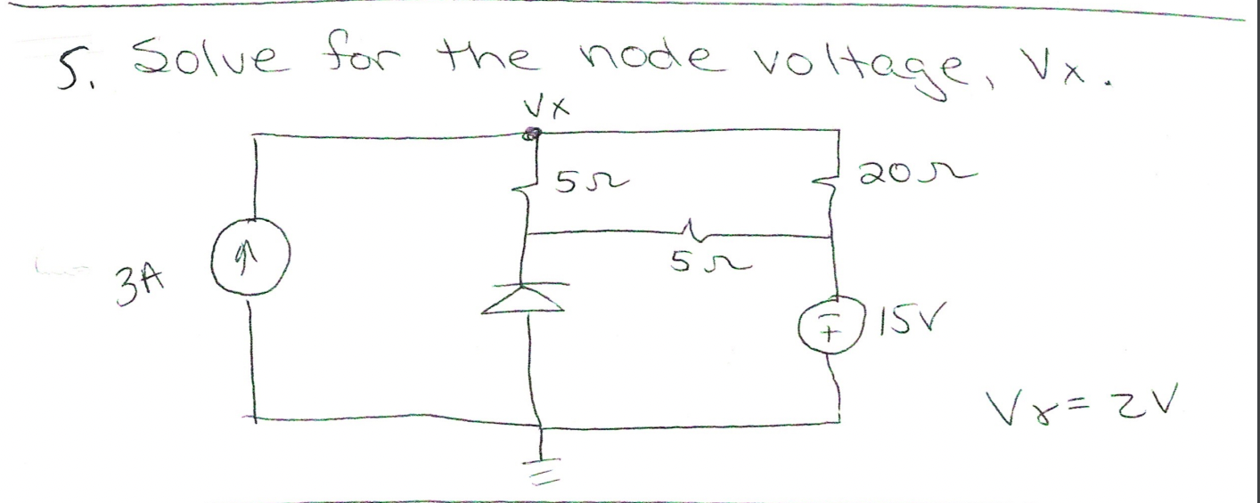Solve For The Node Voltage Vx 
