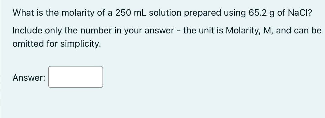 Solved What is the molarity of a 250 mL solution prepared | Chegg.com