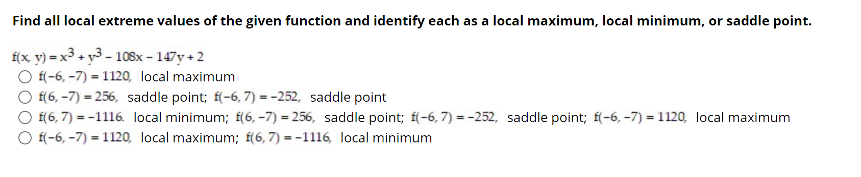 Solved Find all local extreme values of the given function | Chegg.com