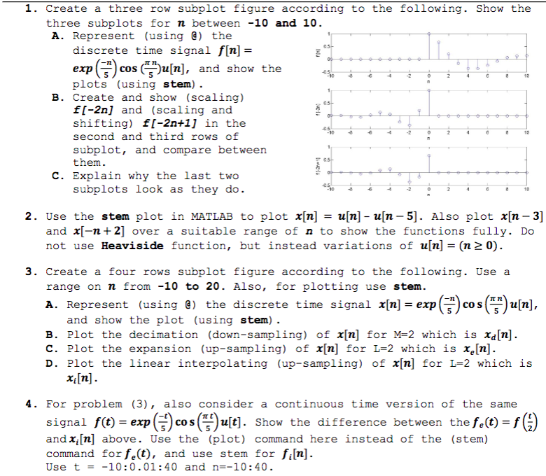 1 Create A Three Row Subplot Figure According To The 