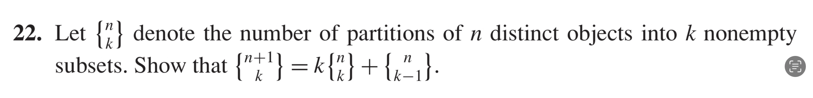 Solved 22. Let {nk} denote the number of partitions of n | Chegg.com