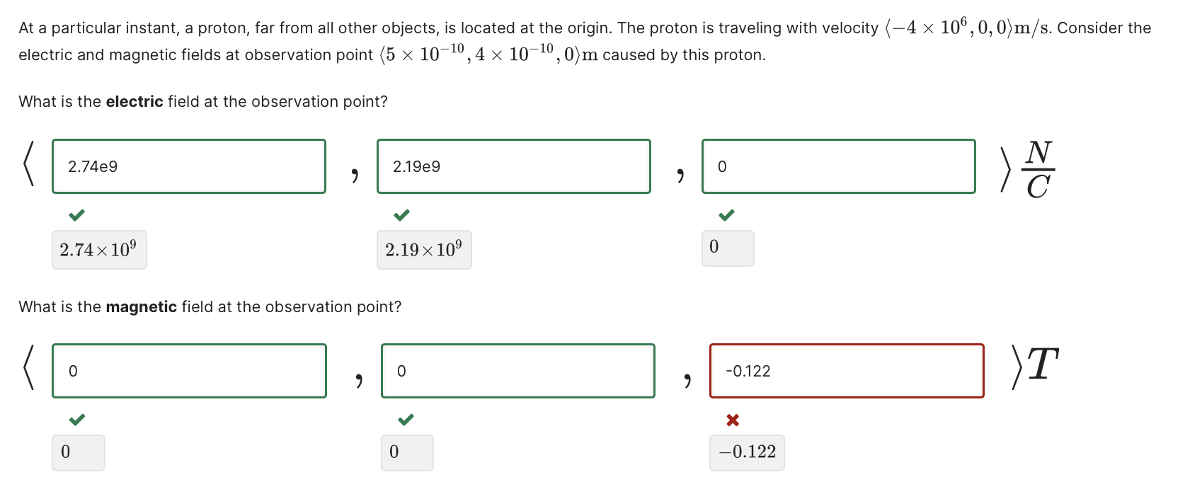 Solved At a particular instant, a proton, far from all other | Chegg.com