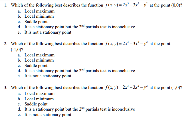 Solved 1. Which of the following best describes the function | Chegg.com