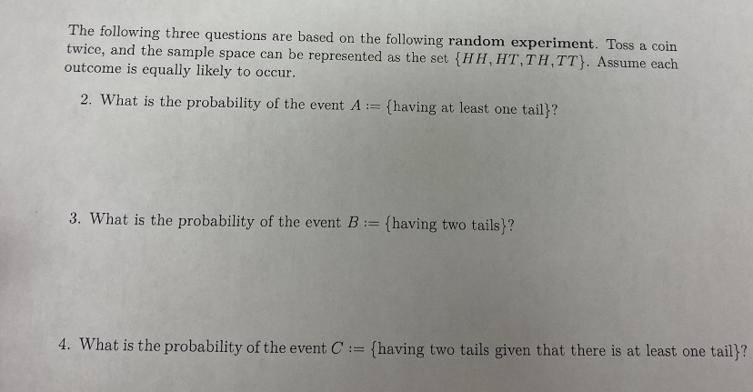 Solved The following three questions are based on the | Chegg.com