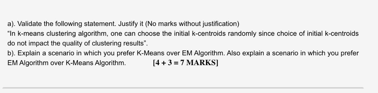 Solved a). Validate the following statement. Justify it (No | Chegg.com