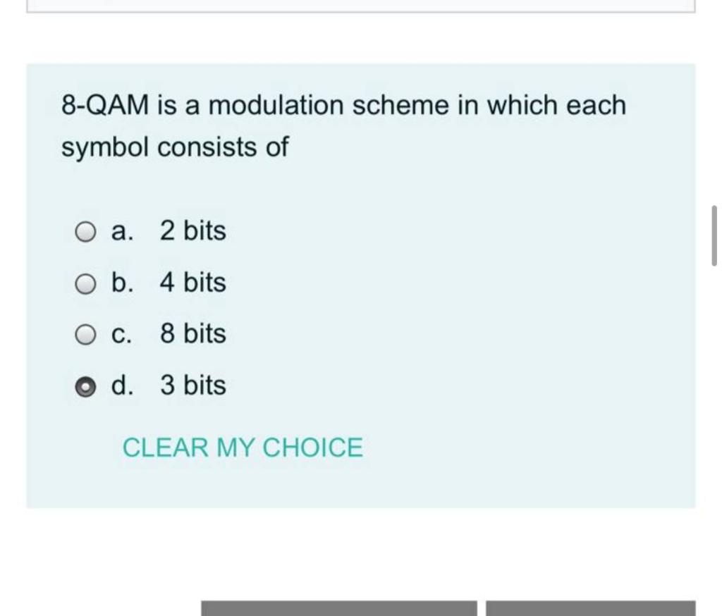 Solved 8-QAM is a modulation scheme in which each symbol | Chegg.com