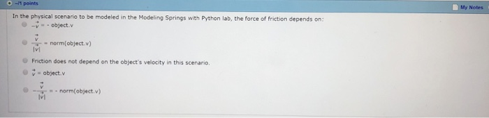 Solved -M points My Notes In the physical scenario to be | Chegg.com