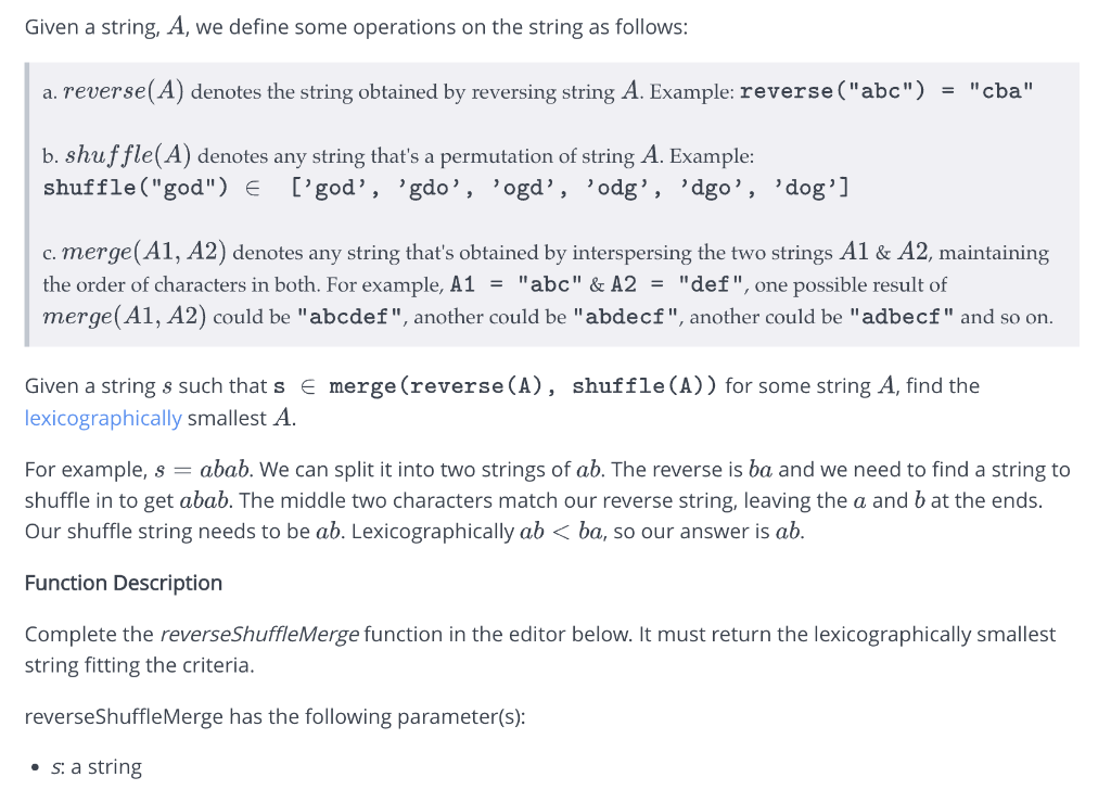 Solved Given a string, A, we define some operations on the | Chegg.com