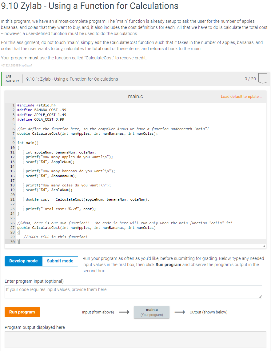 Solved In this program, we have an almost-complete program! | Chegg.com