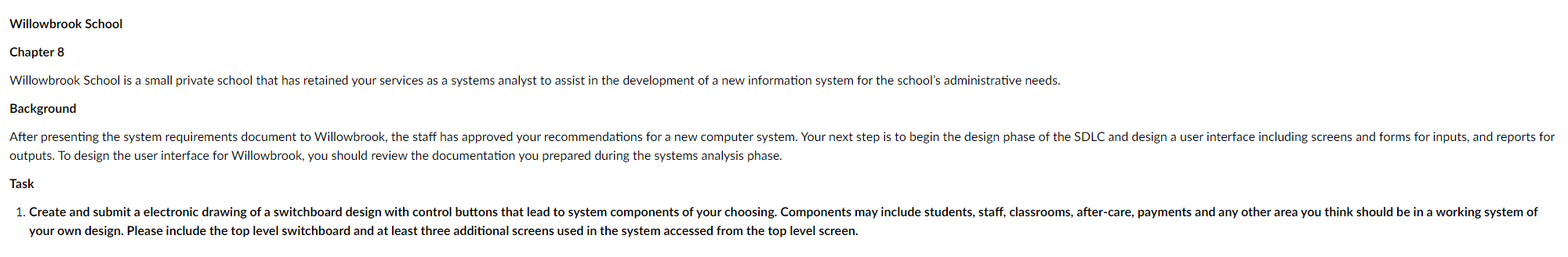 Solved Willowbrook School Chapter 8 Willowbrook School is a | Chegg.com