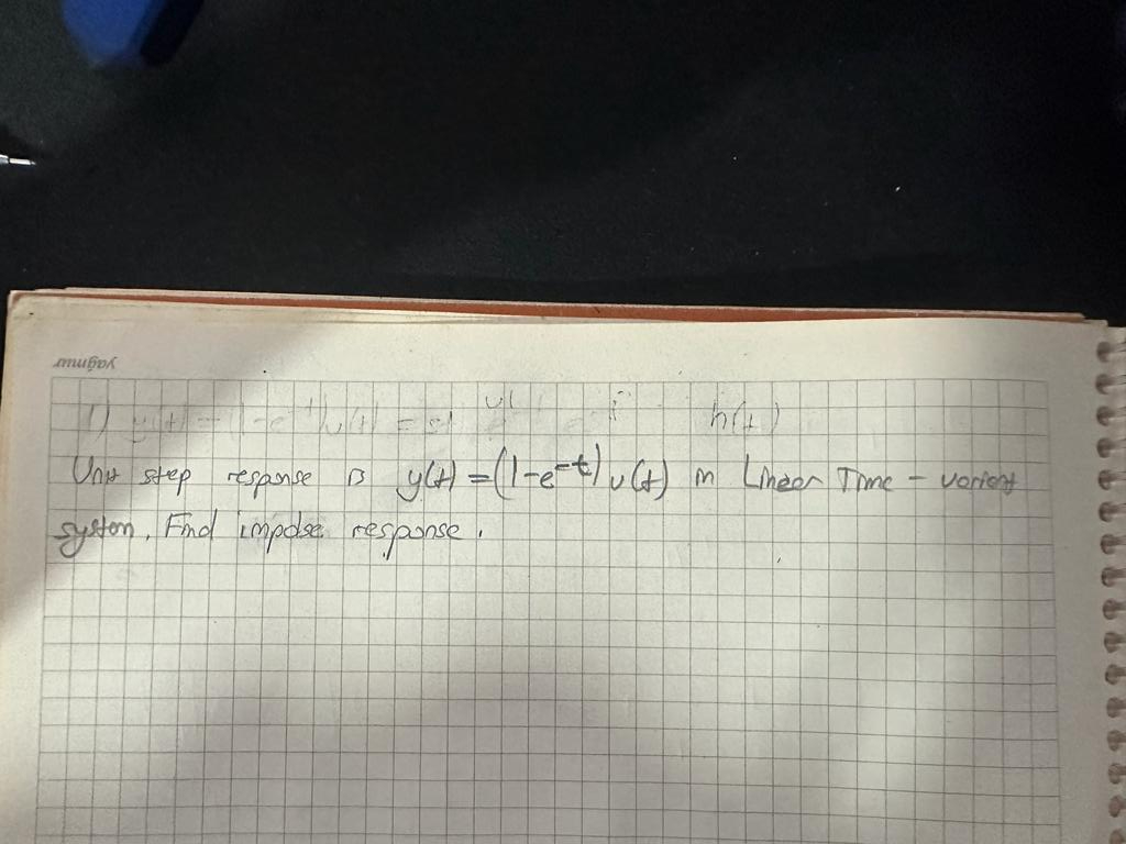 Solved Unit step response is y(t)=(1-e-t)∪(t) ﻿in Lined Time | Chegg.com