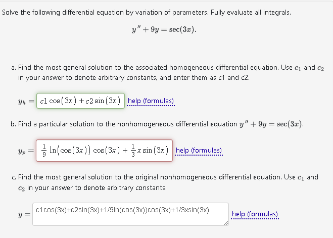 Solved Solve the following differential equation by | Chegg.com