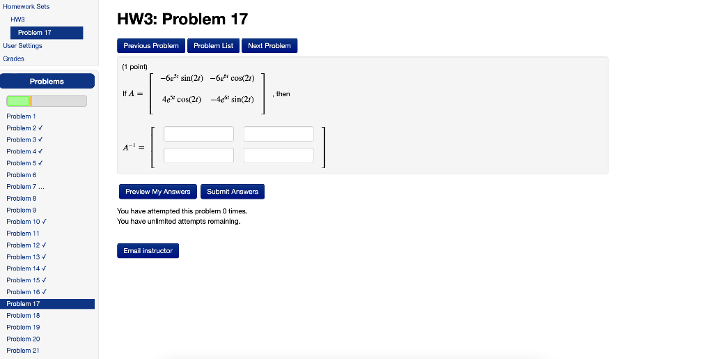 Solved Homework Sets HWS Problem 17 User Settings Grades | Chegg.com