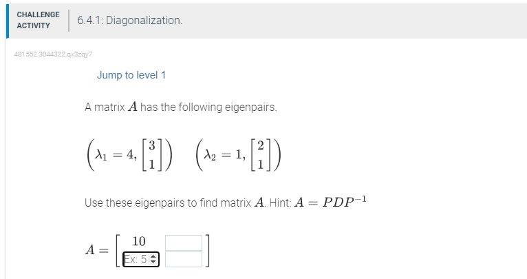 Solved A matrix A has the following eigenpairs. | Chegg.com