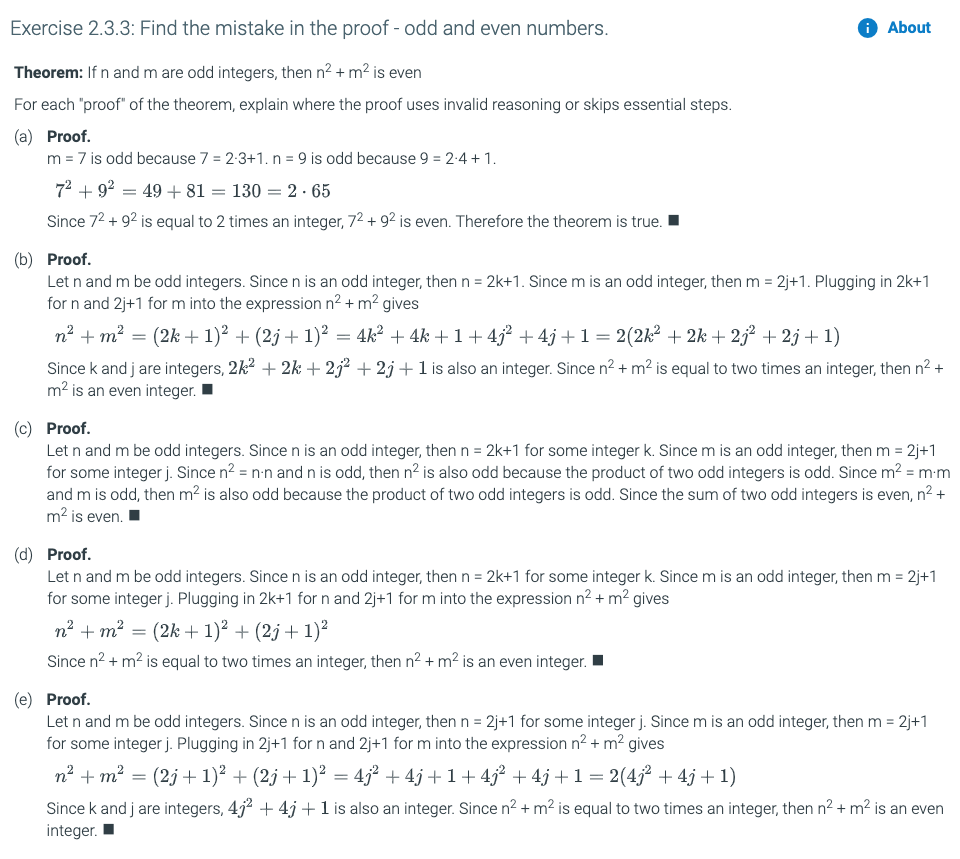 Solved Exercise 2.3.3: Find the mistake in the proof-odd and | Chegg.com