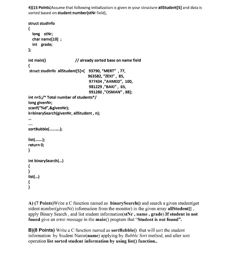 Solved 4)(15 Points)Assume that following initialization is | Chegg.com