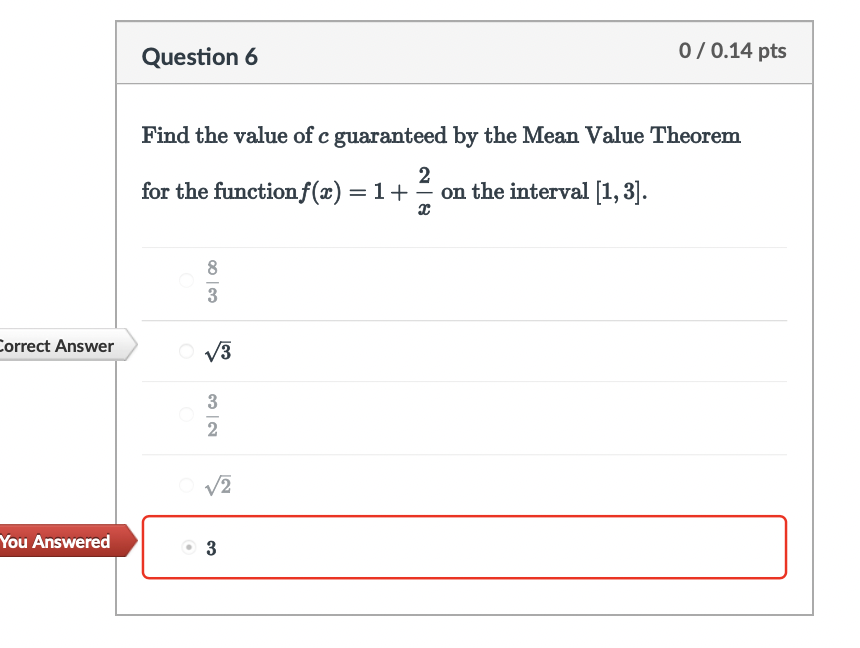 Solved Find the value of c guaranteed by the Mean Value | Chegg.com