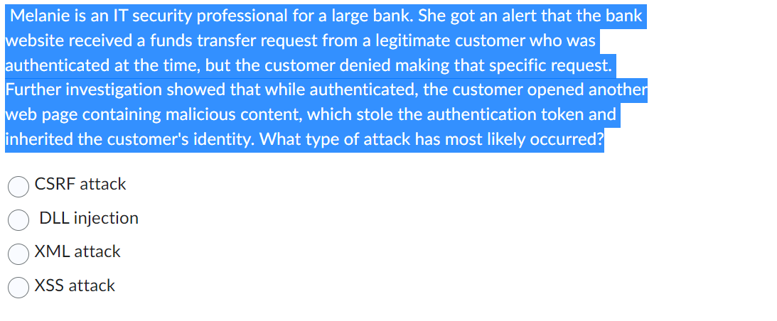 Solved Melanie is an IT security professional for a large | Chegg.com