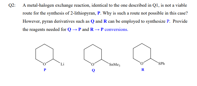 Solved Q2: A metal-halogen exchange reaction, identical to | Chegg.com