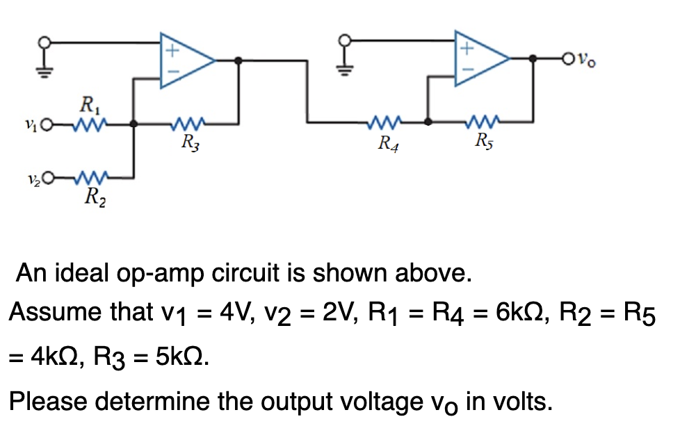 Solved An ideal op-amp circuit is shown above. Assume that | Chegg.com