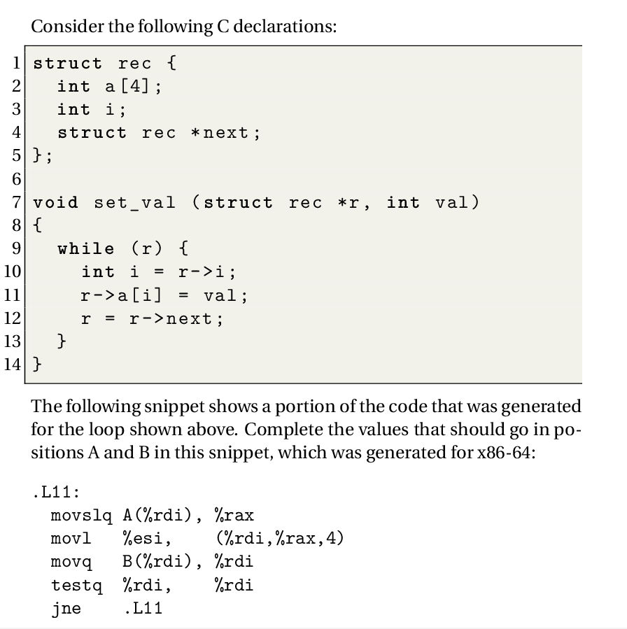 Solved Consider The Following C Declarations The Following