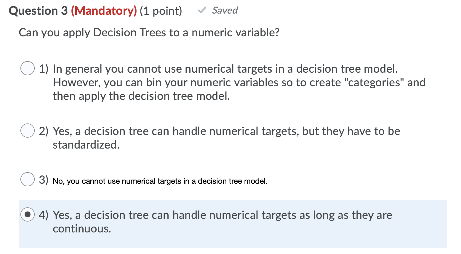 Solved Question 3 (Mandatory) (1 point) Saved Can you apply | Chegg.com