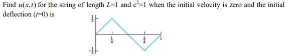 Solved Find u(x,t) for the string of length L=1 and c2=1 | Chegg.com