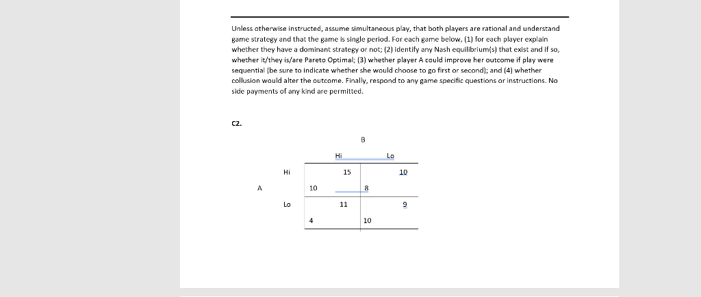 Solved Unless otherwise instructed, assume simultaneous | Chegg.com