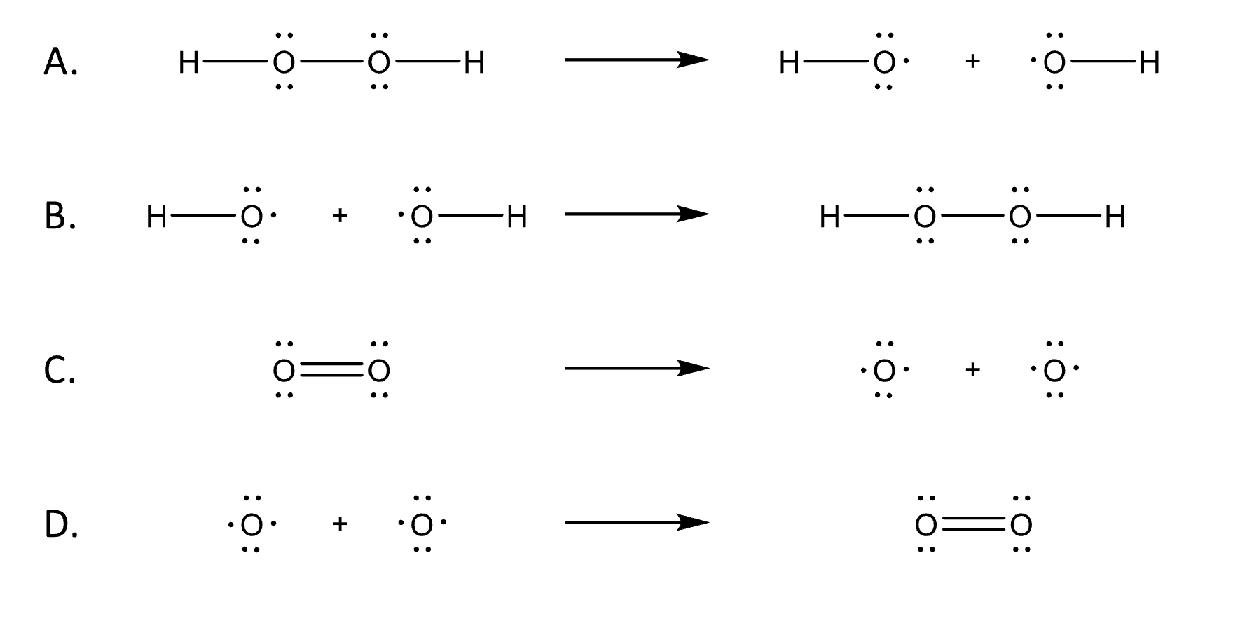 Solved Shown below are four gas phase chemical reactions. | Chegg.com