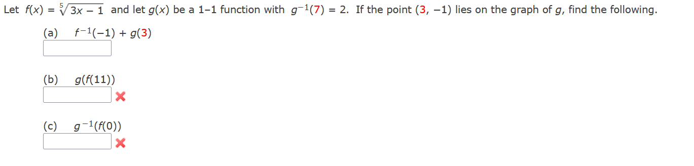 Solved Let f(x)=3x-15 ﻿and let g(x) ﻿be a 1-1 ﻿function with | Chegg.com