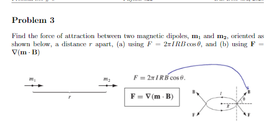 Solved Problem 3 Find the force of attraction between two | Chegg.com