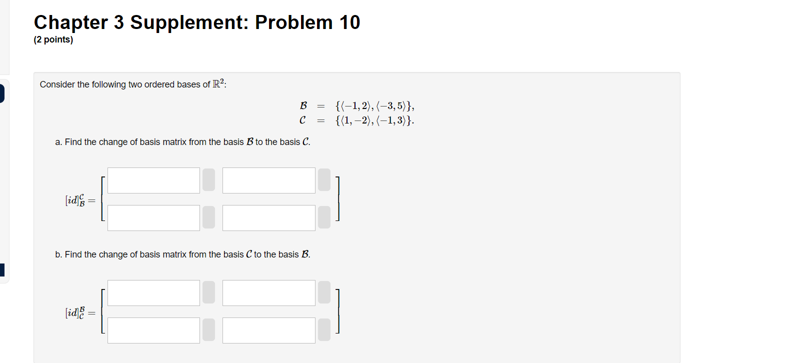Solved Chapter 3 Supplement: Problem 10 (2 points) Consider | Chegg.com