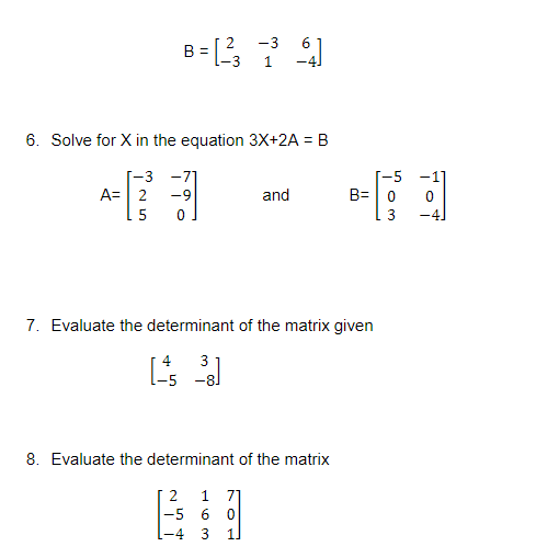 Solved 1. Perform the indicated matrix operation: -4 3 16 | Chegg.com