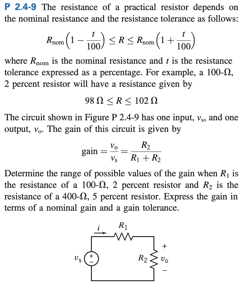 Solved P 2.4-9 The resistance of a practical resistor | Chegg.com