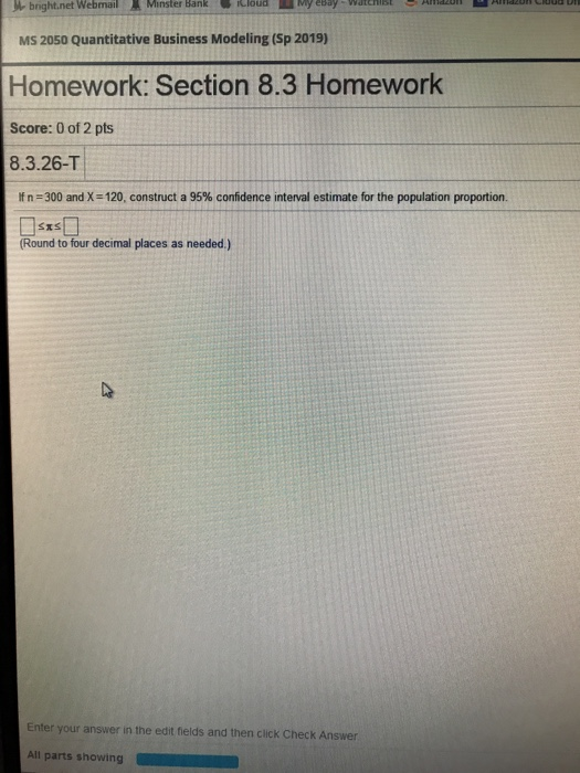 Solved CloudMy eBay-watehlst bright.net Webmail Minster Bank | Chegg.com