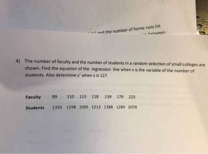 Solved The number of faculty and the number of students in a | Chegg.com