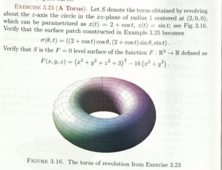 Solved EXERCISE 3.23 (A Torus). Let S denote the torus | Chegg.com