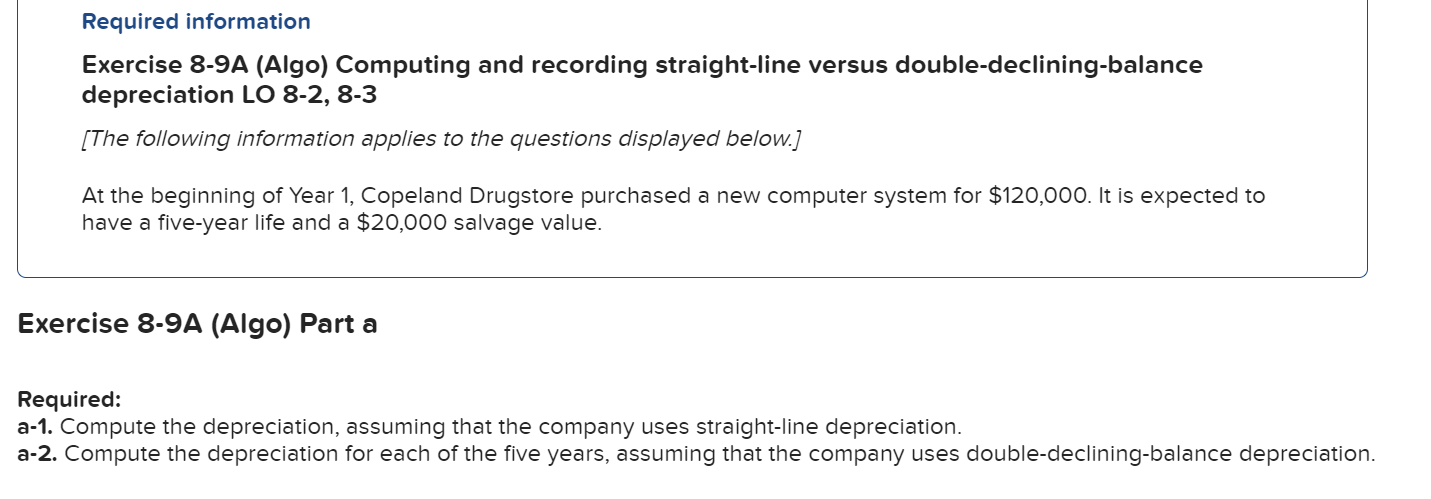 Solved Exercise 8-9A (Algo) Computing and recording | Chegg.com