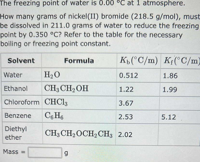 Solved The nonvolatile, nonelectrolyte aspirin , | Chegg.com
