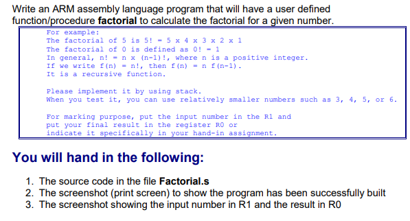Solved Write An Arm Assembly Language Program That Will Have 