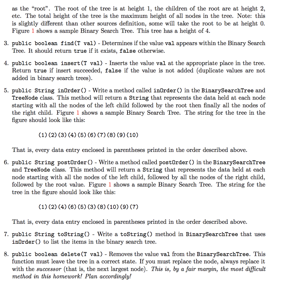 Solved Complete The Treenode And Binarysearchtree Classes