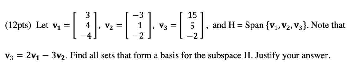 Solved (12pts) Let \\( | Chegg.com