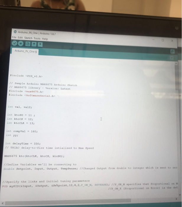 arduino code below not changing the fan speed. (works | Chegg.com