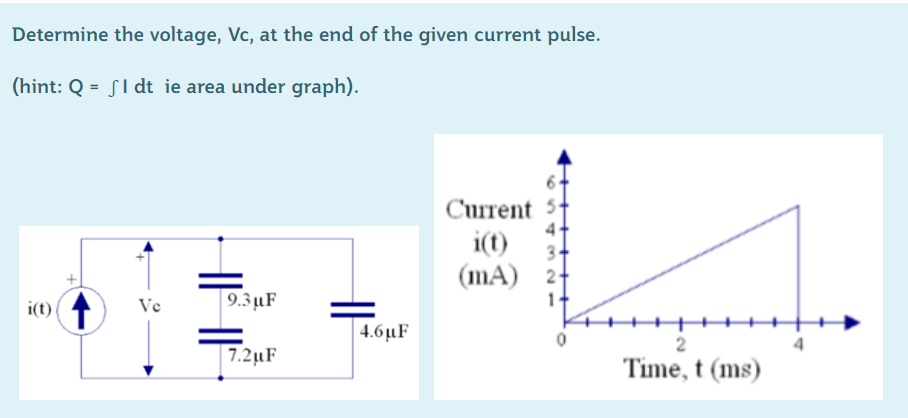 Solved Determine the voltage, Vc, at the end of the given | Chegg.com
