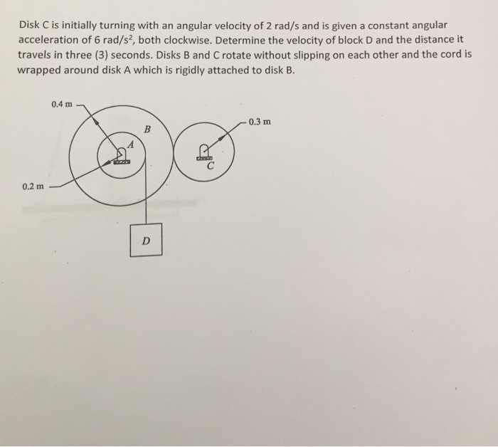 Solved Disk C is initially turning with an angular velocity | Chegg.com
