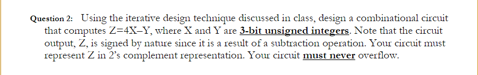 Solved Question 2: Using the iterative design technique | Chegg.com