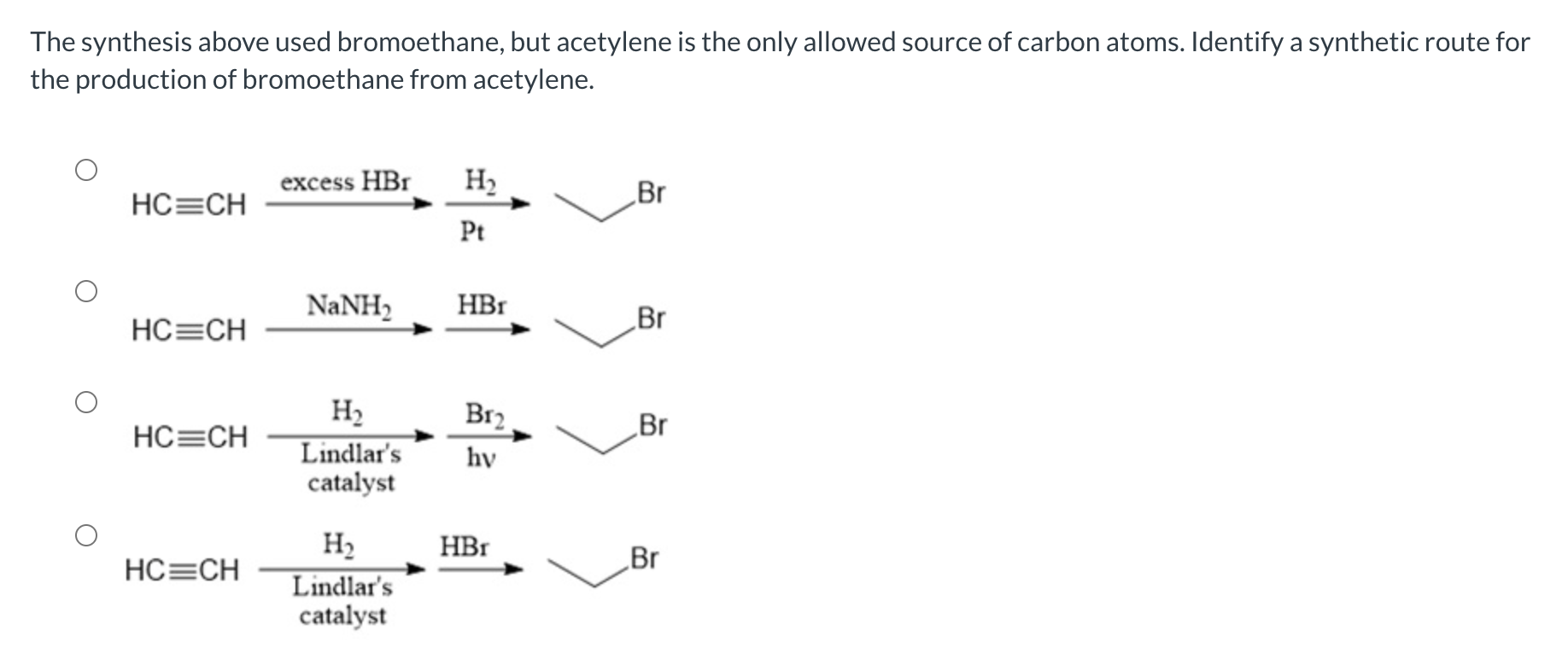 Solved Starting with acetylene as your only source of carbon | Chegg.com