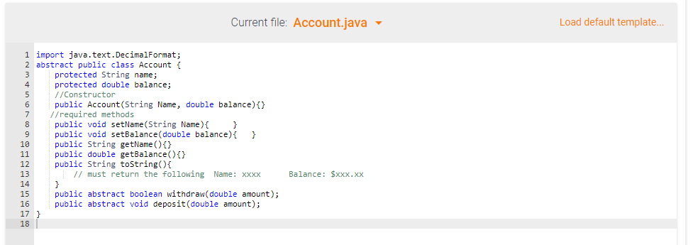 Abstract Classes, Inheritance (Bank Application) 150 | Chegg.com