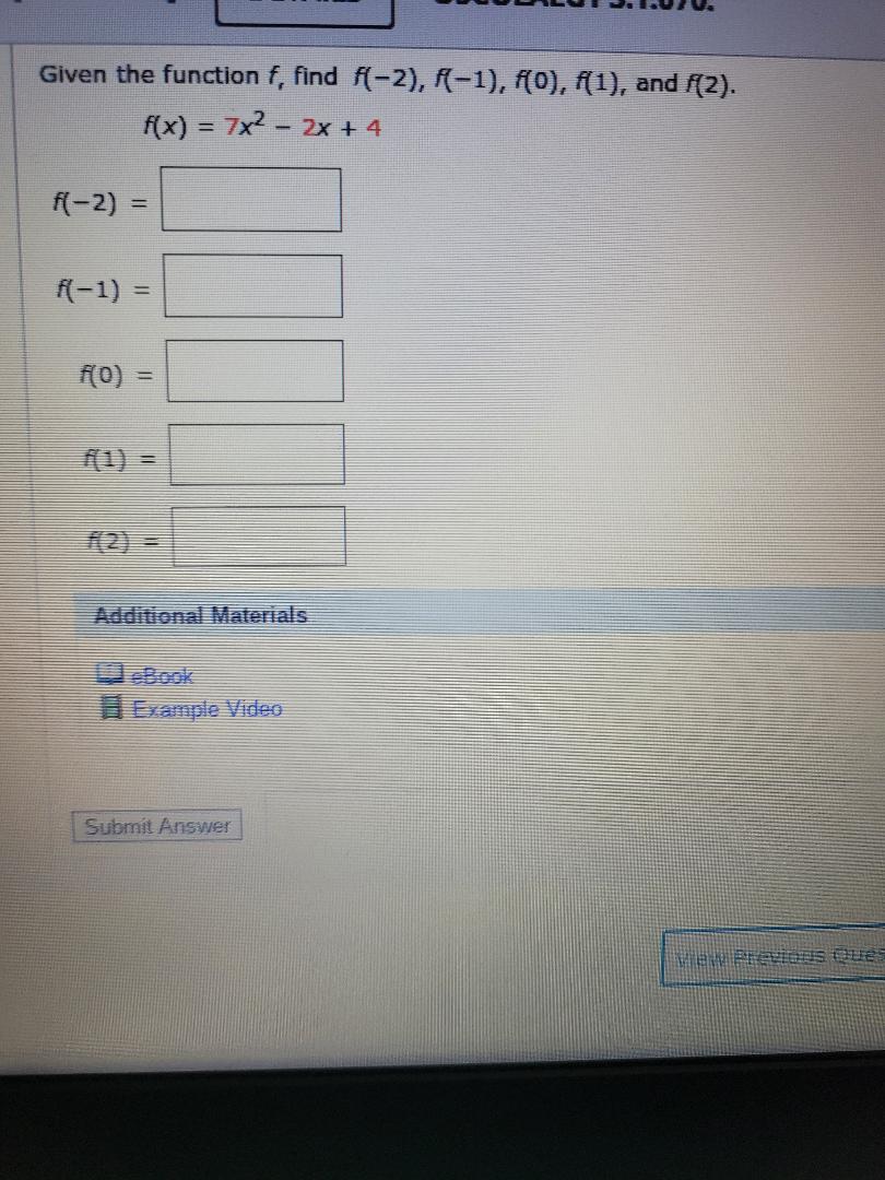 Solved Given the function f, find f(−2),f(−1),f(0),f(1), and | Chegg.com