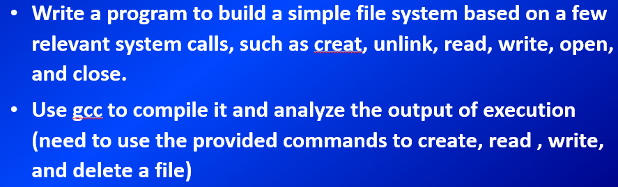Solved - Write a program to build a simple file system based | Chegg.com